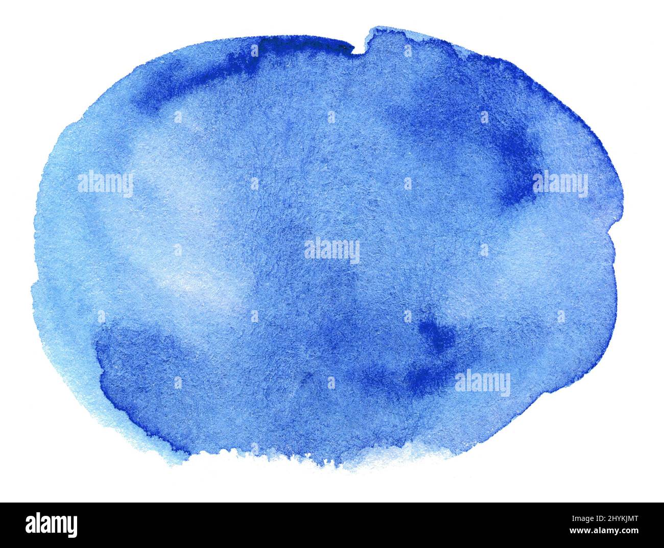 Abstract blue watercolor shape. Watercolor hand drawn shape isolated on ...