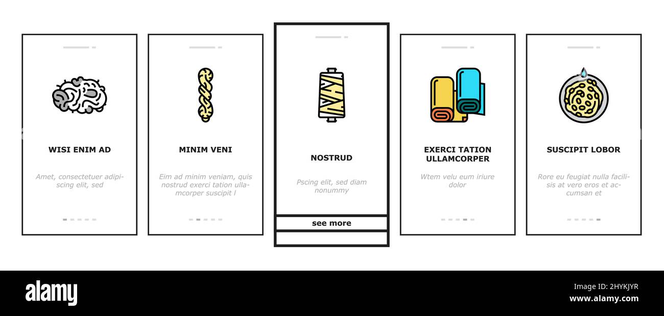 Sericulture Production Business Onboarding Icons Set Vector Stock ...