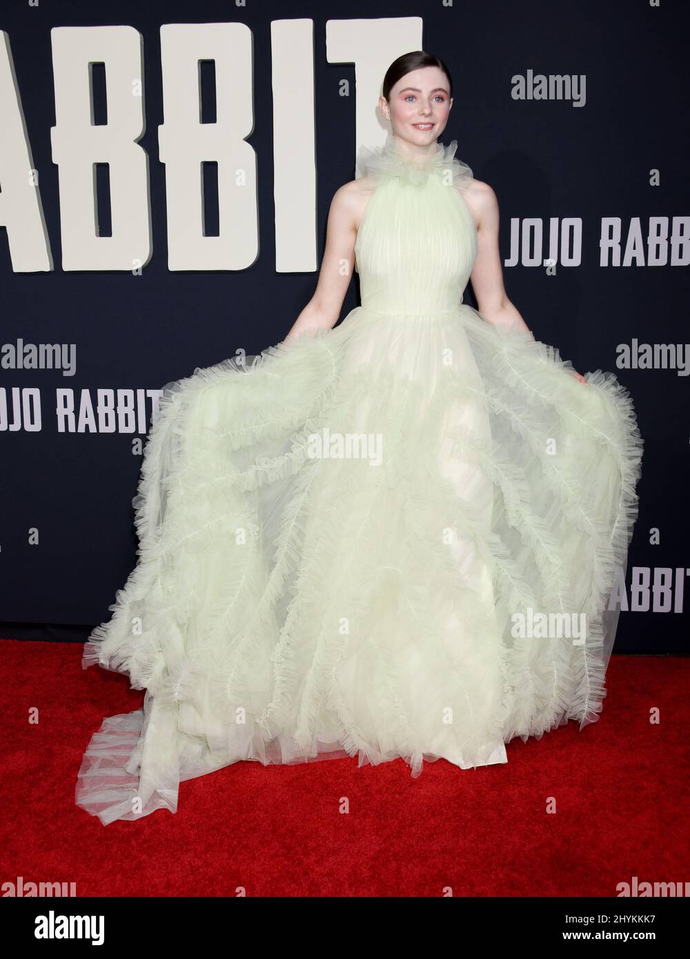 Thomasin McKenzie arriving at Fox Searchlight's JoJo Rabbit premiere in ...