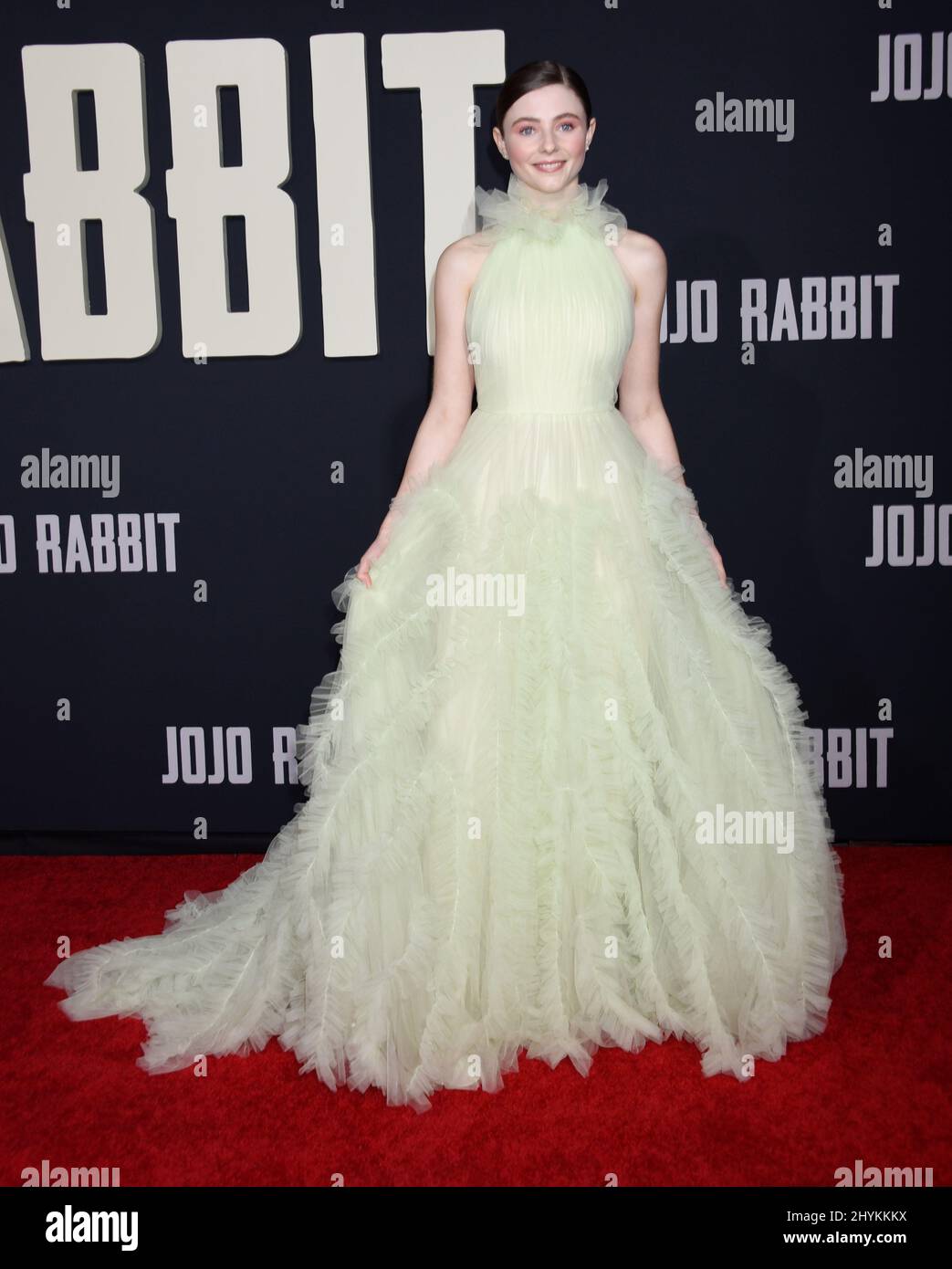 Thomasin McKenzie arriving at Fox Searchlight's JoJo Rabbit premiere in ...