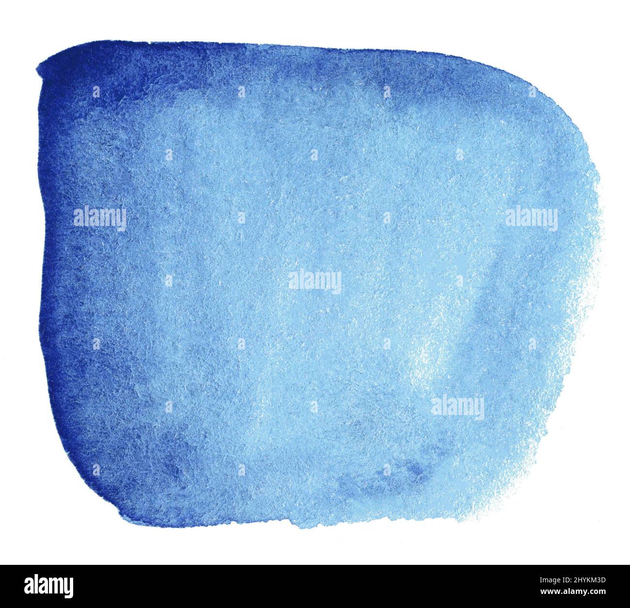 Abstract blue watercolor shape. Watercolor hand drawn shape isolated on ...