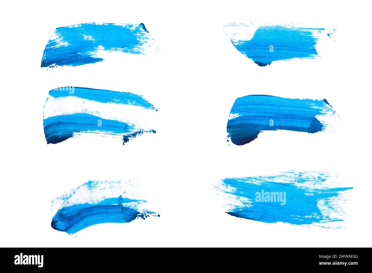 blue strokes of paint isolated on white background. High quality photo ...