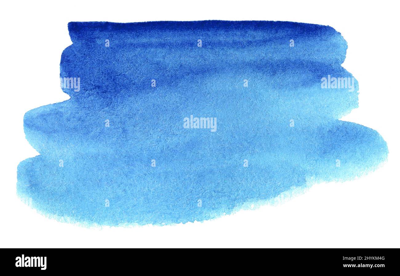 Abstract blue watercolor shape. Watercolor hand drawn shape isolated on ...