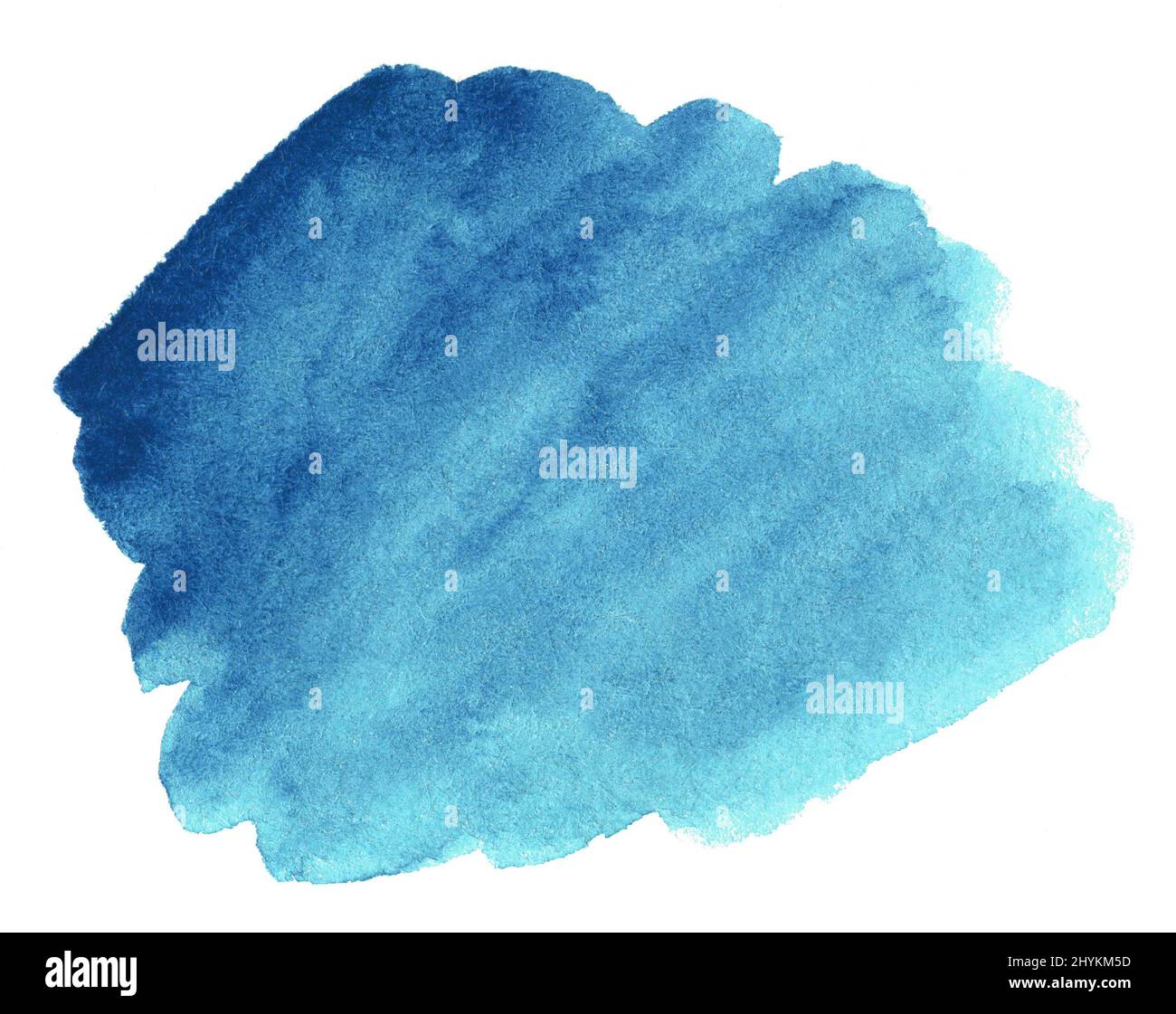 Abstract blue watercolor shape. Watercolor hand drawn shape isolated on ...
