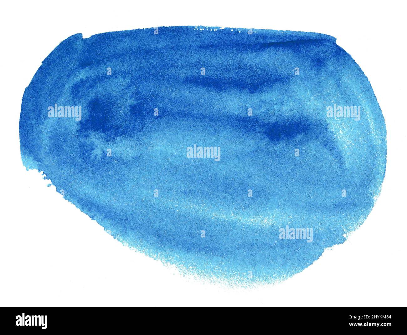Abstract blue watercolor shape. Watercolor hand drawn shape isolated on ...