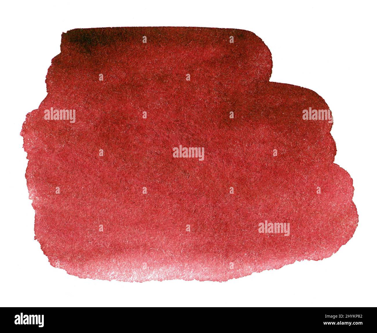 Abstract red watercolor shape. Watercolor hand drawn stain isolated on ...