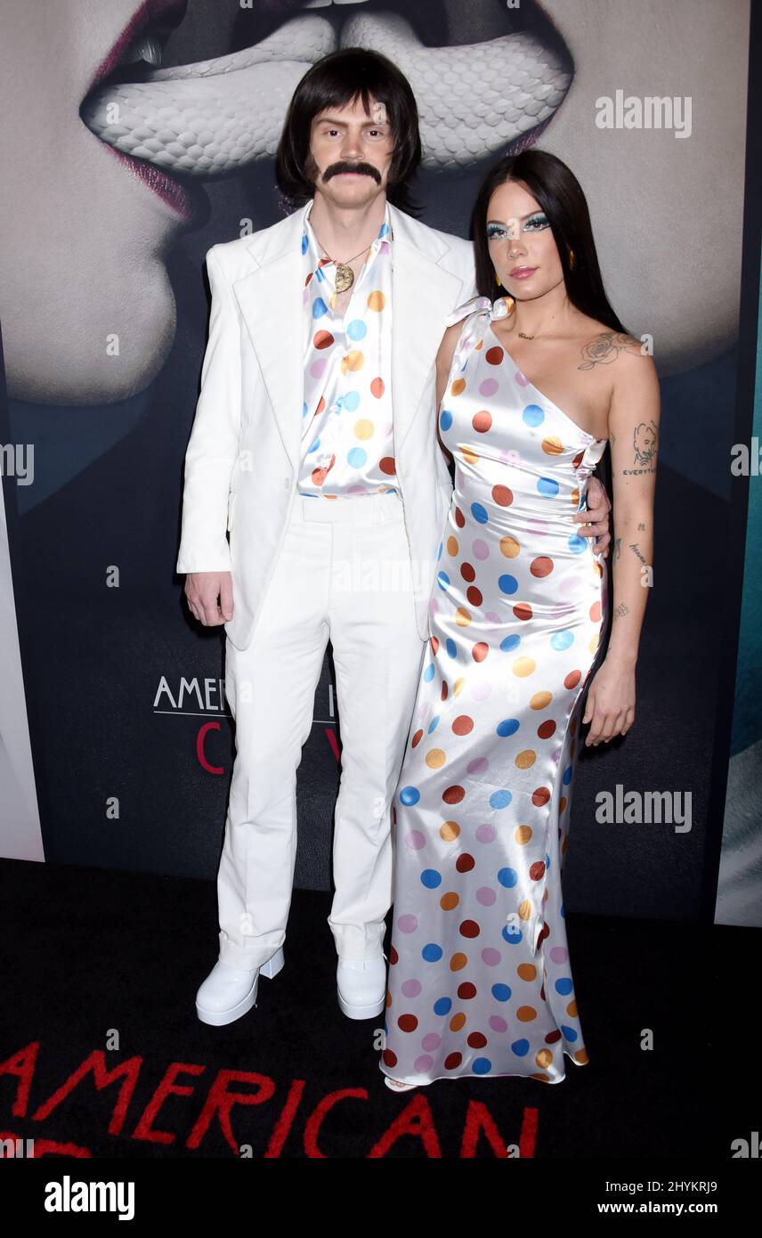 Evan Peters and Halsey at FX's "American Horror Story" 100 Episodes ...