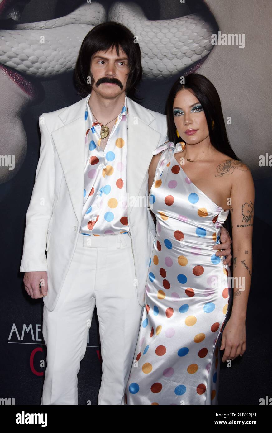 Evan Peters and Halsey at FX's "American Horror Story" 100 Episodes ...