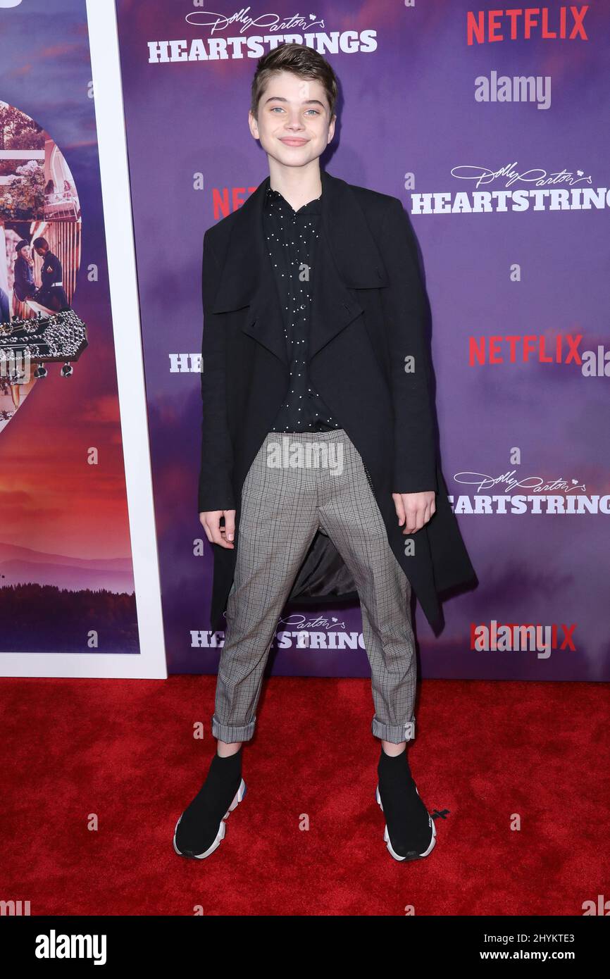 Aidan Langford attends the premiere of Dolly Parton's Heartstrings ...