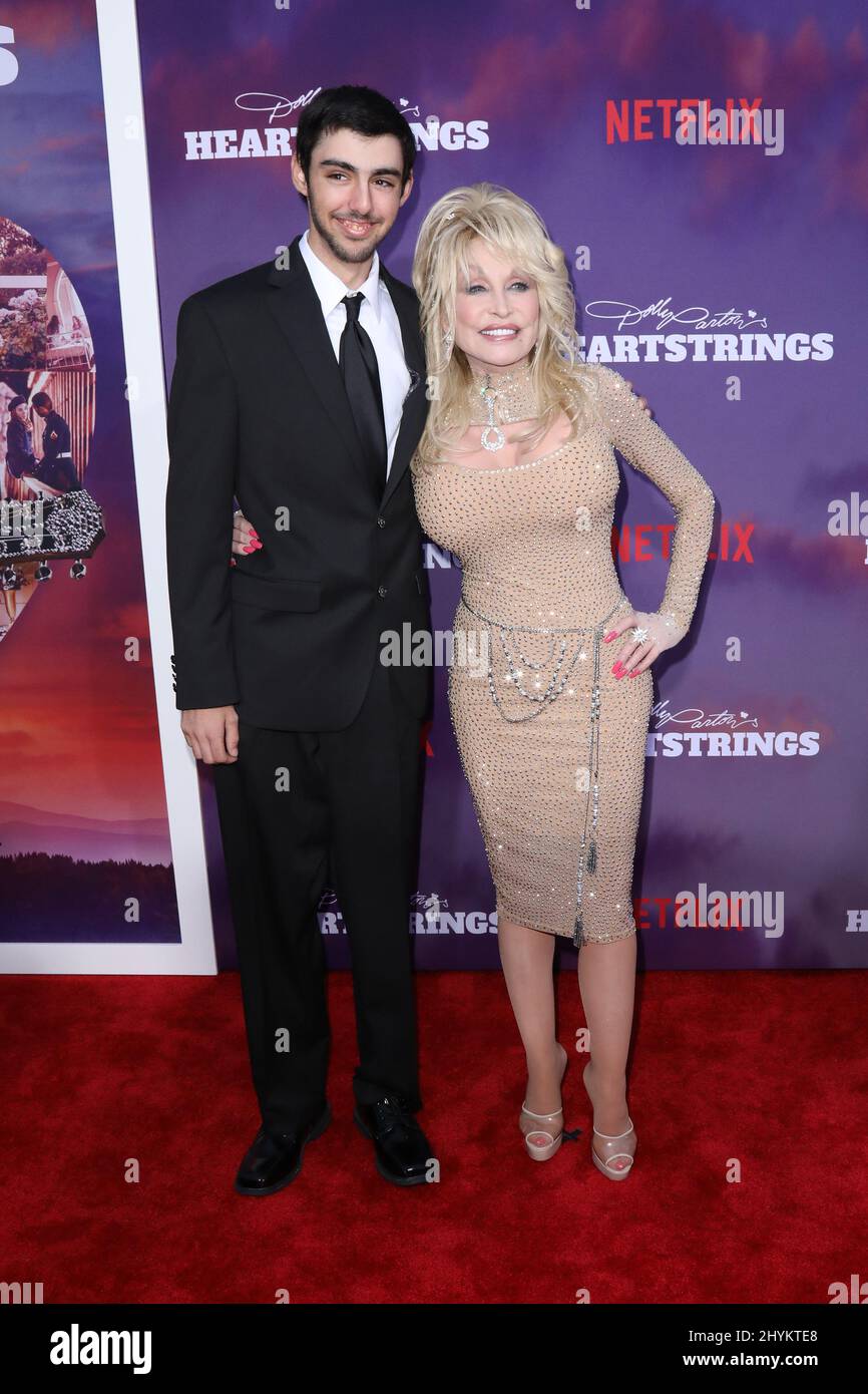 Dolly Parton and Lucas Townsend attends the premiere of Dolly Parton's ...