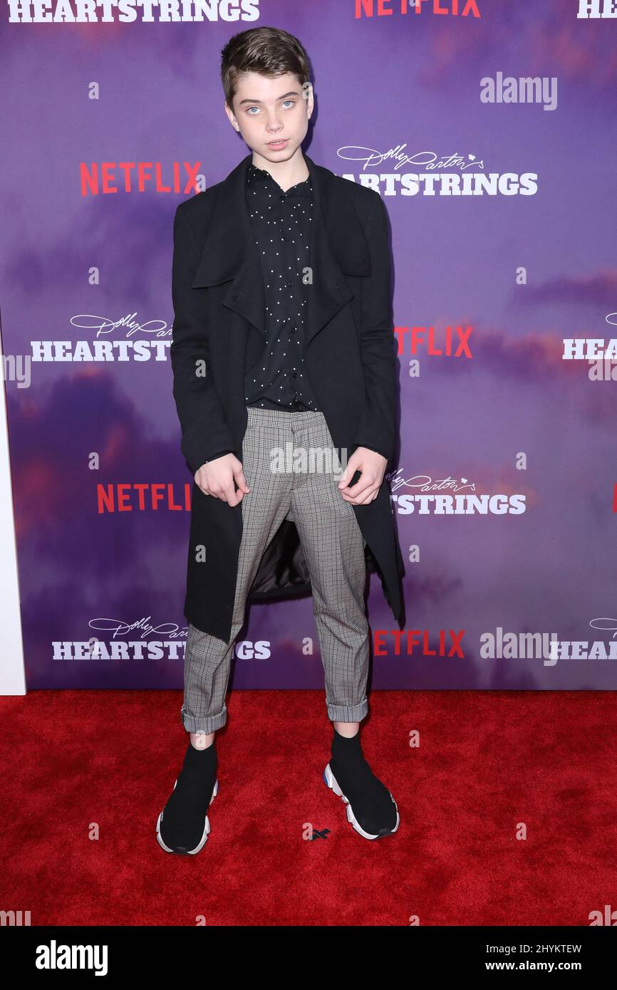Aidan Langford attends the premiere of Dolly Parton's Heartstrings ...