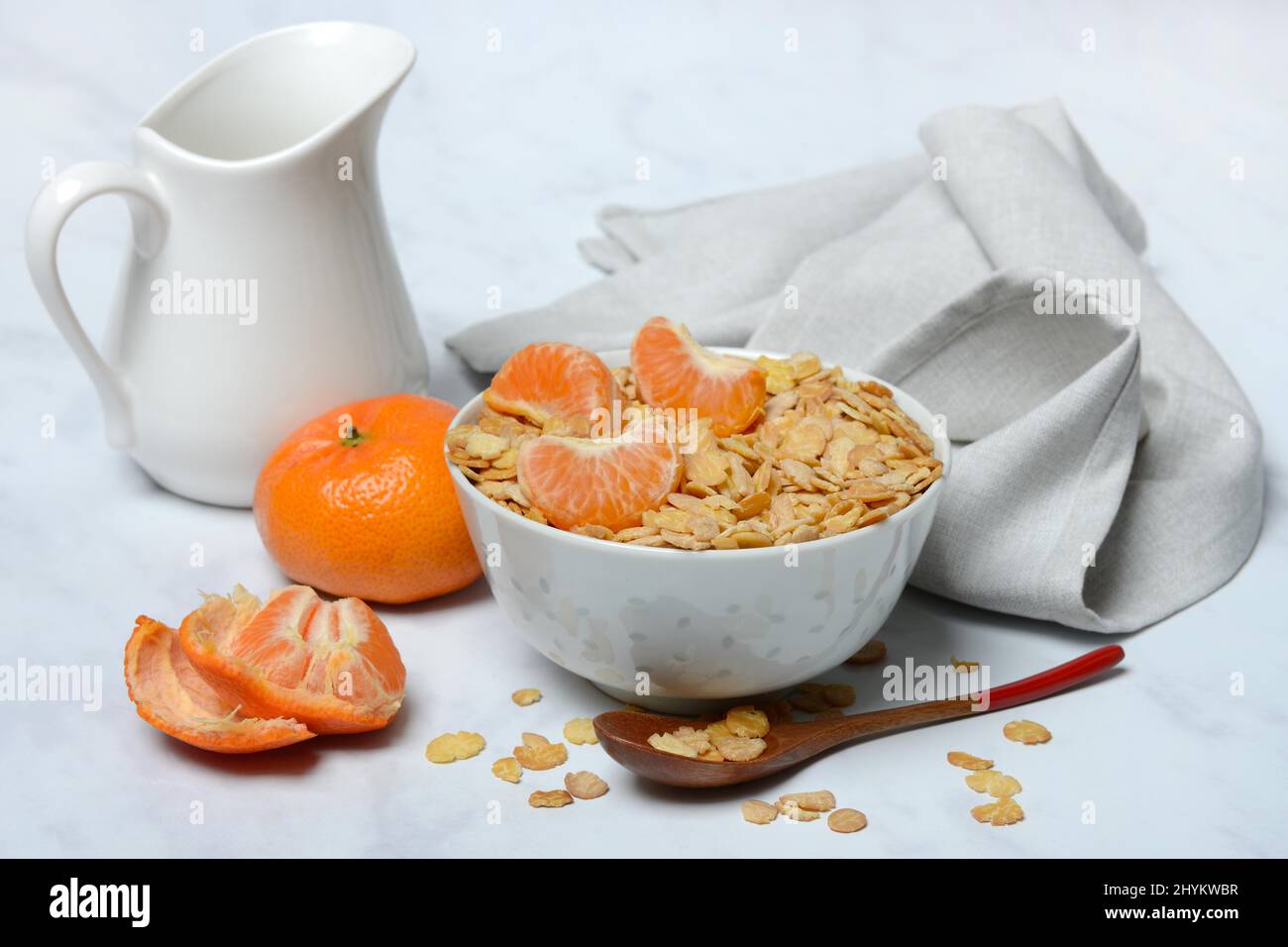 Soja (Glycine max) and pieces of mandarin in peel Stock Photo - Alamy
