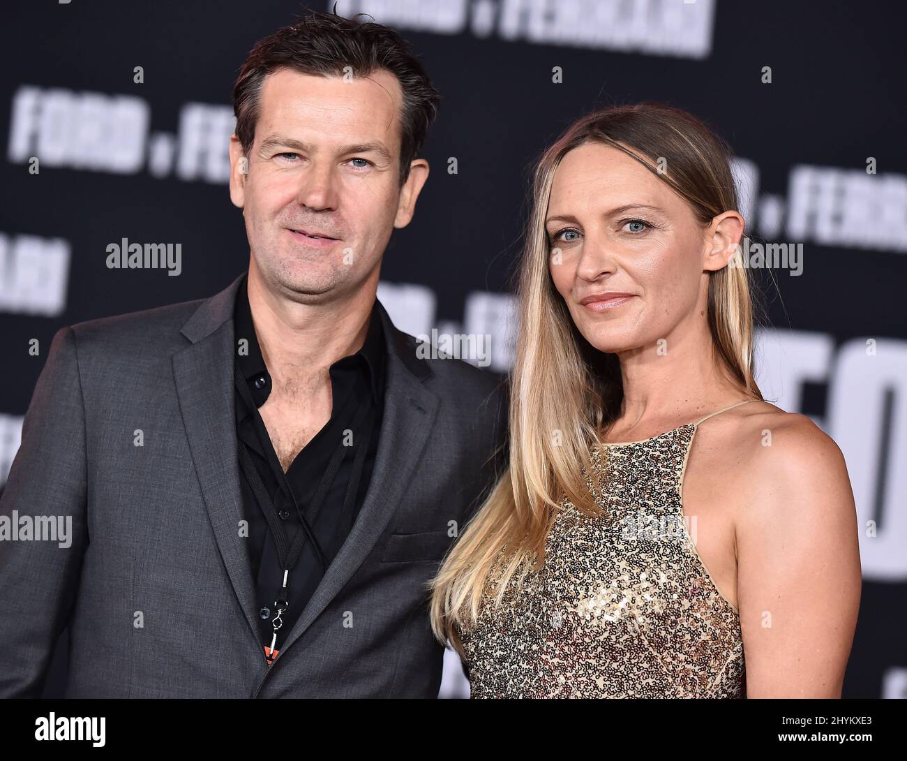 Derek Hill and Courtney Hill arriving to the Ford v Ferrari' Los ...
