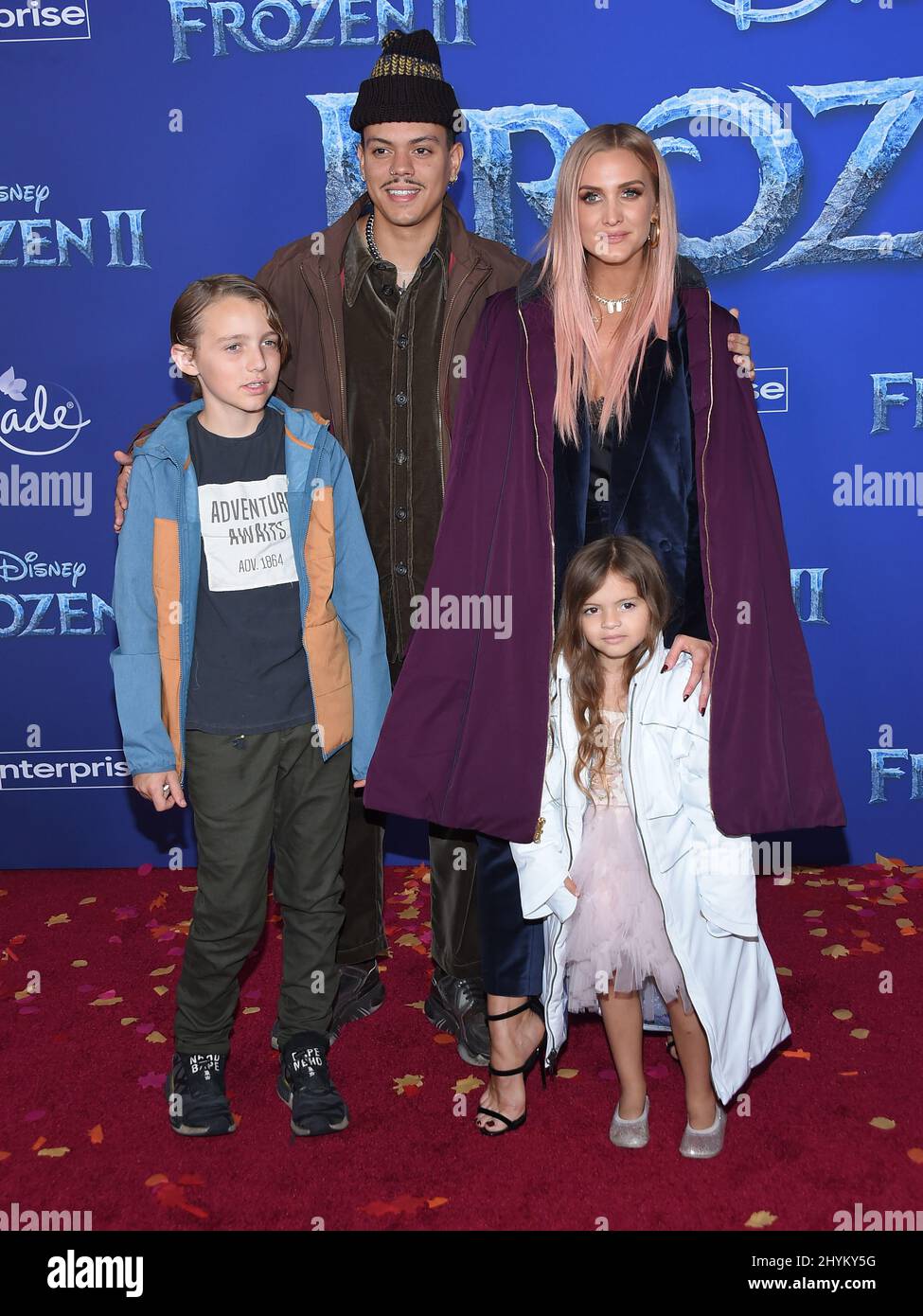 Evan Ross, Ashlee Simpson, Bronx Wentz and Jagger Snow Ross attending ...