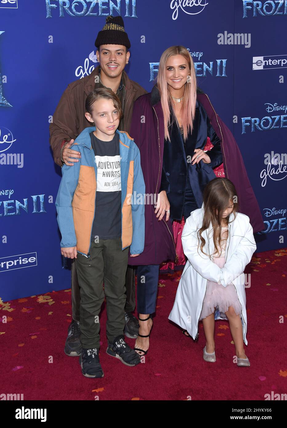 Evan Ross, Ashlee Simpson, Bronx Wentz and Jagger Snow Ross attending ...