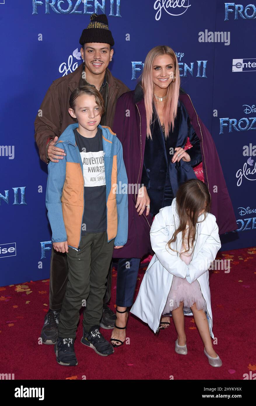 Evan Ross, Ashlee Simpson, Bronx Wentz and Jagger Snow Ross attending ...