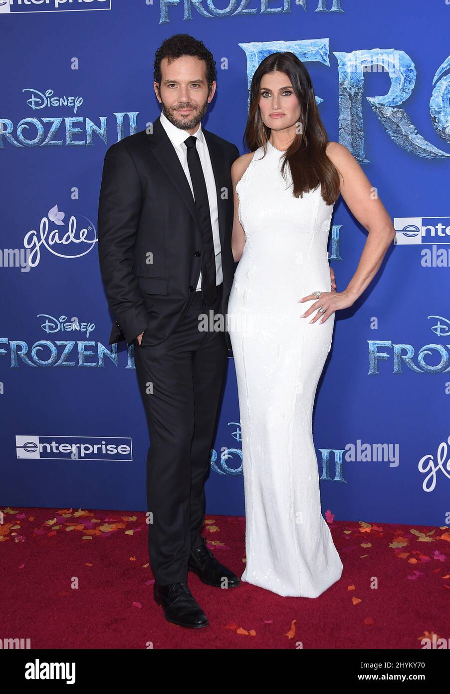 Aaron Lohr and Idina Menzel attending the world premiere of Frozen 2 ...