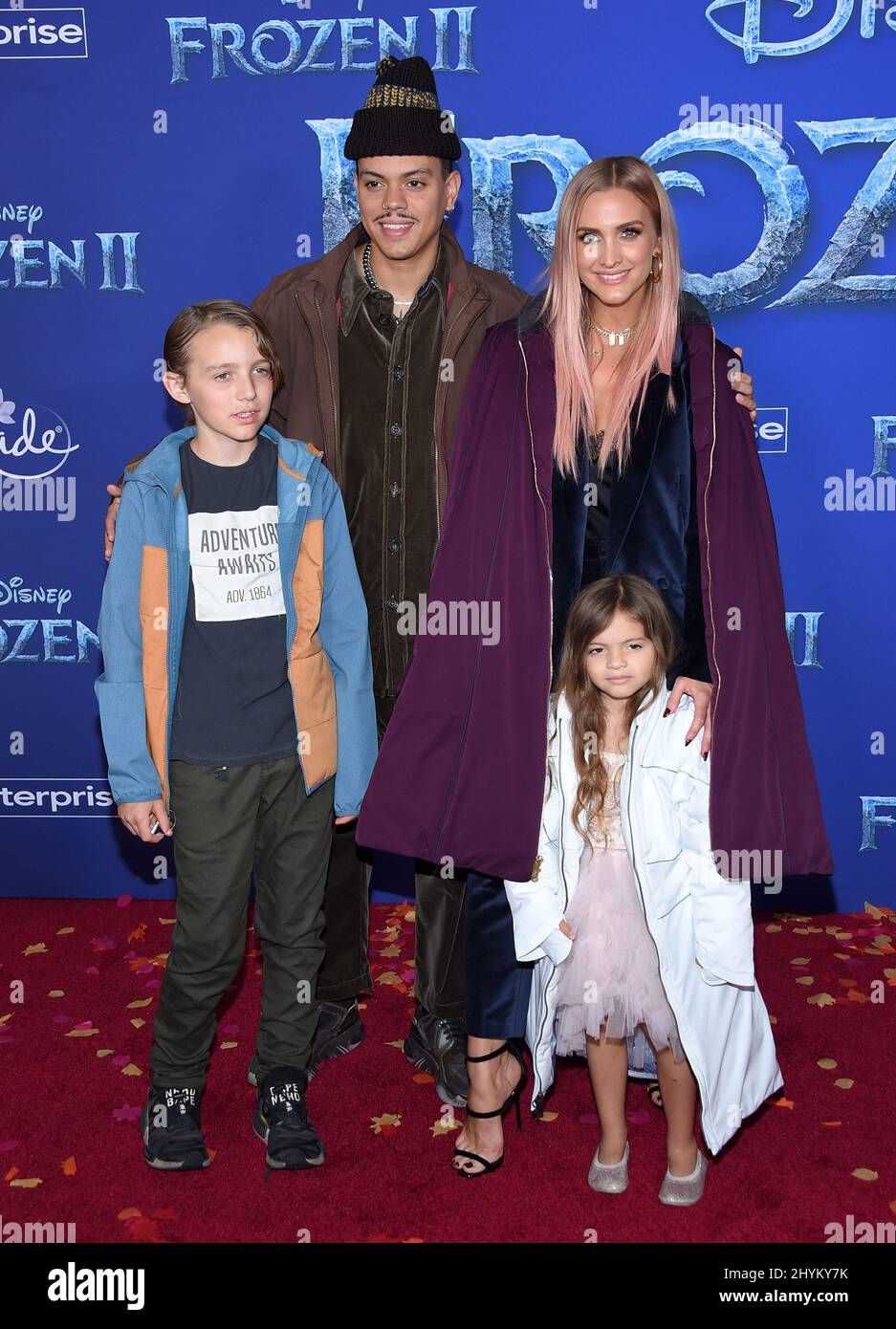 Evan Ross, Ashlee Simpson, Bronx Wentz and Jagger Snow Ross attending ...