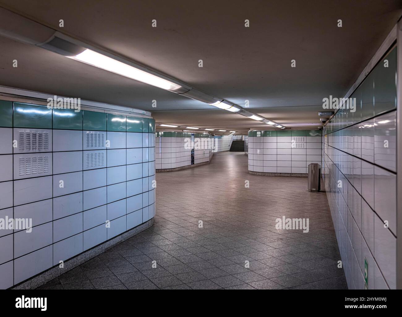 Empty corridors at Schillingstrasse underground station, Berlin ...