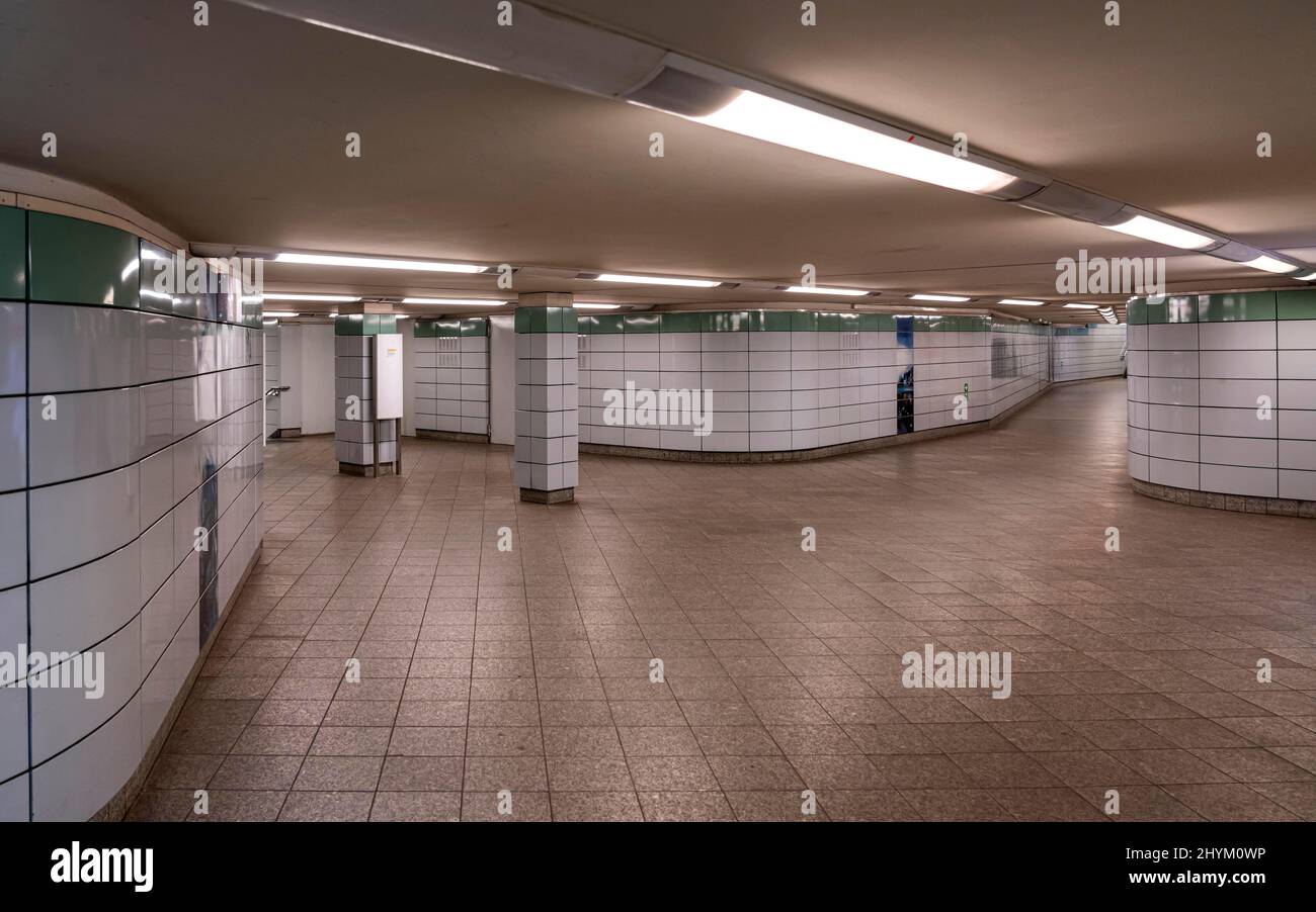 Empty corridors at Schillingstrasse underground station, Berlin ...