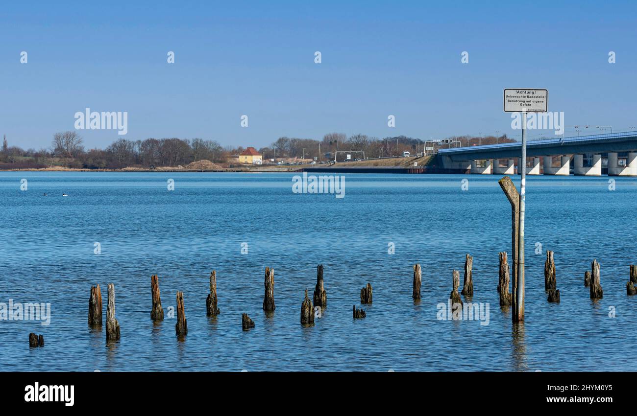 The Baltic Sea at the Ruegen Dam with the Ruegen Bridge, Ruegen ...