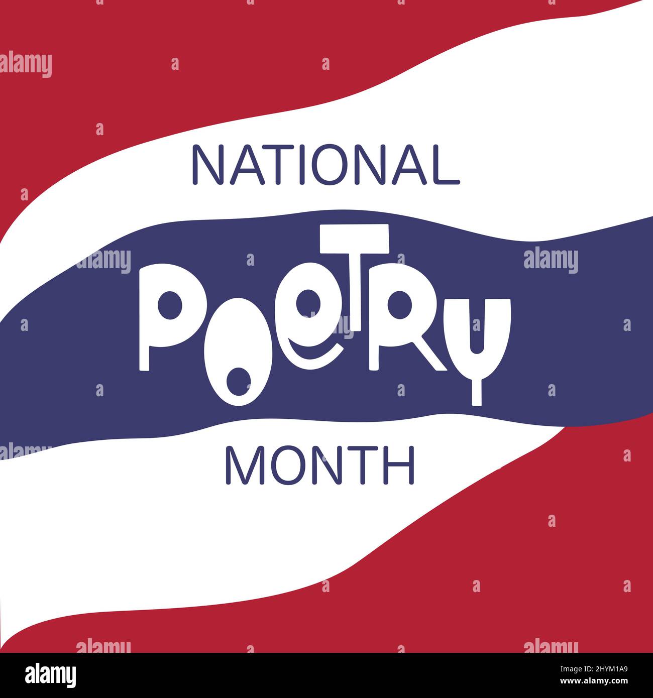 National poetry month design. Lettering with abstract background Stock ...