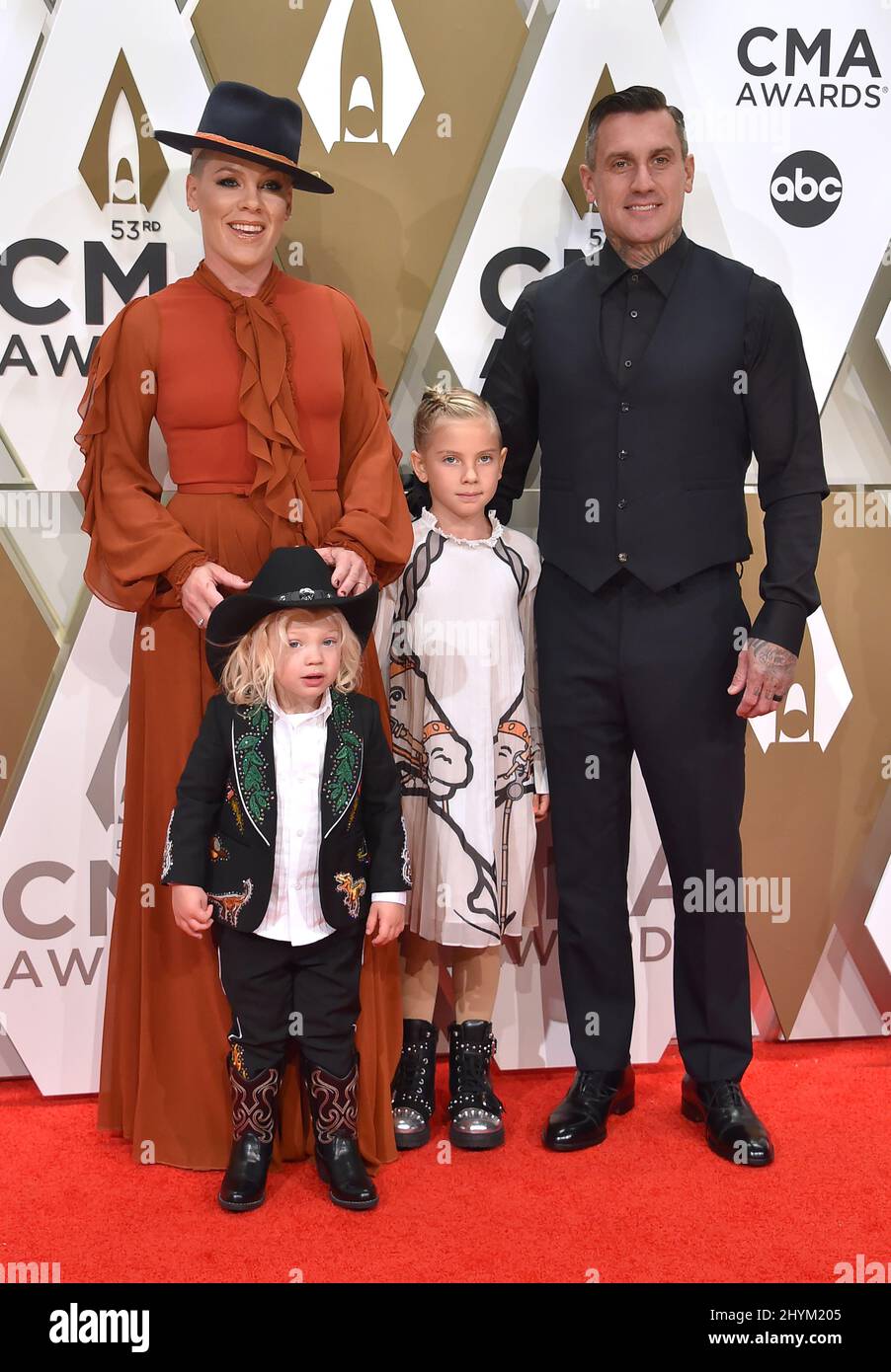 Pink, Cary Hart, Willow Sage Hart and Jameson Hart arriving to the 53rd ...
