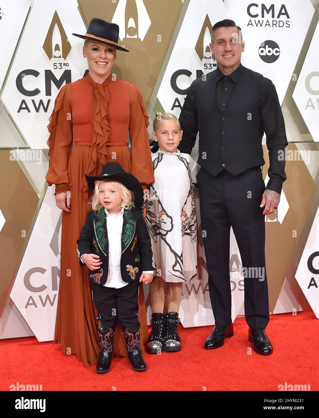 Pink, Cary Hart, Willow Sage Hart and Jameson Hart arriving to the 53rd ...