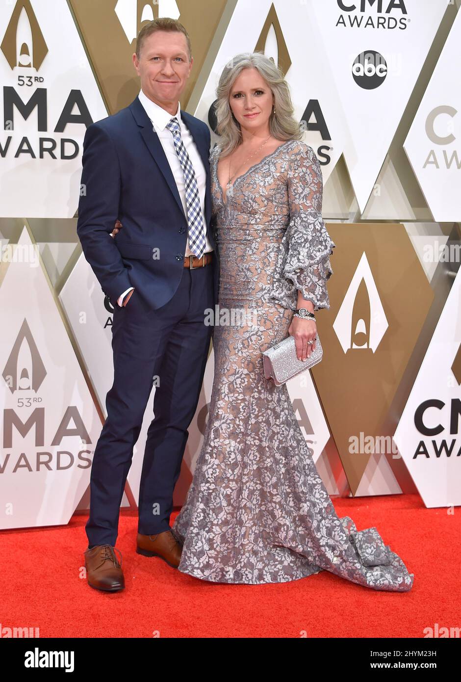 Craig Morgan and Karen Greer arriving to the 53rd Annual CMA Awards ...