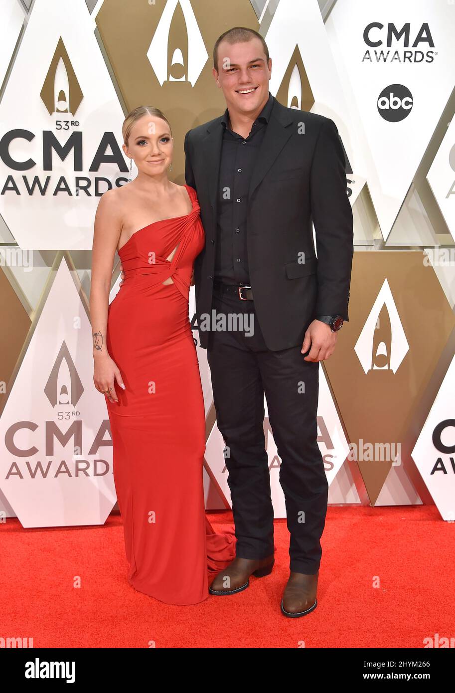 Danielle Bradbery and Bennett Jonas arriving to the 53rd Annual CMA ...