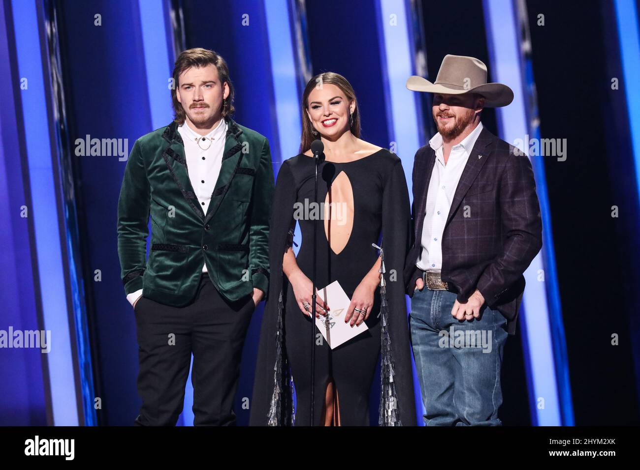 Morgan Wallen, Hannah Brown and Cody Johnson at the 53rd Annual Country ...