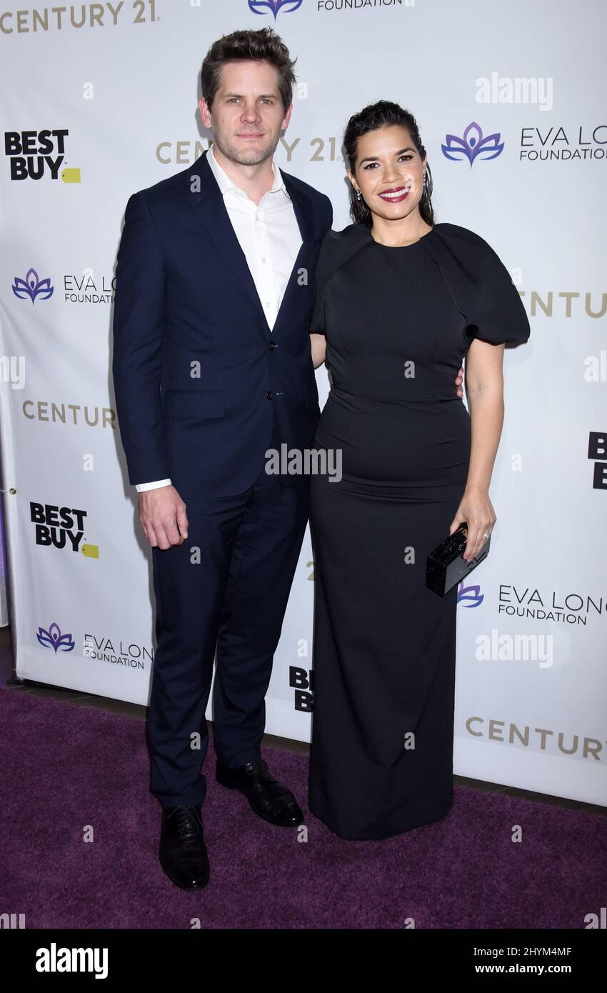 America Ferrera and Ryan Piers Williams at the 2019 Eva Longoria ...