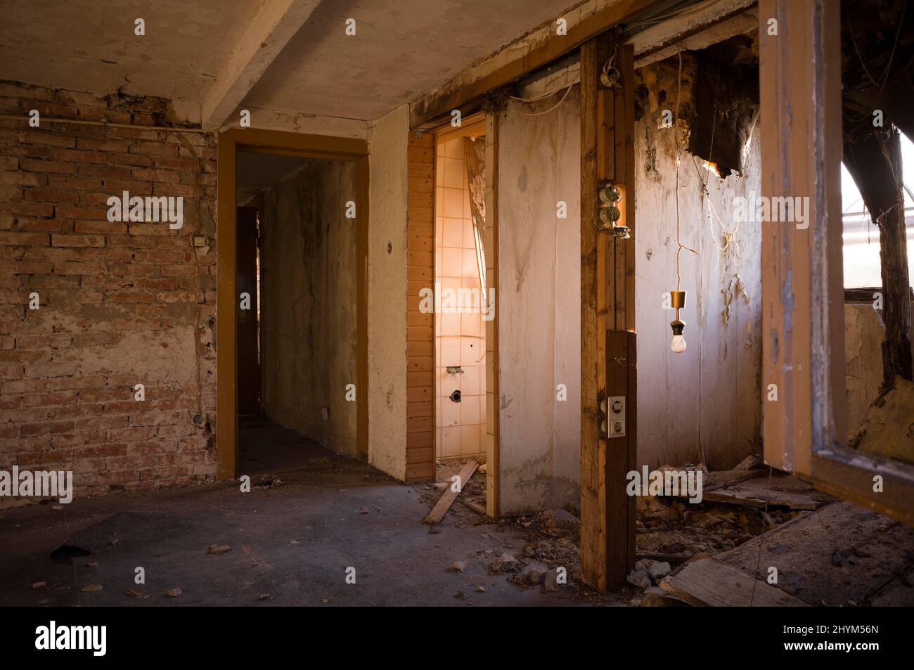 Lost Place, interior shot, ruin of a residential building, Stuttgart ...
