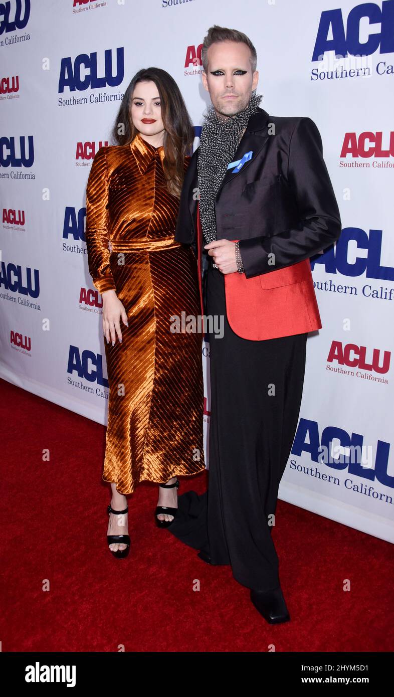 Selena Gomez and Justin Tranter at the ACLU SoCal's 2019 Bill Of Rights ...