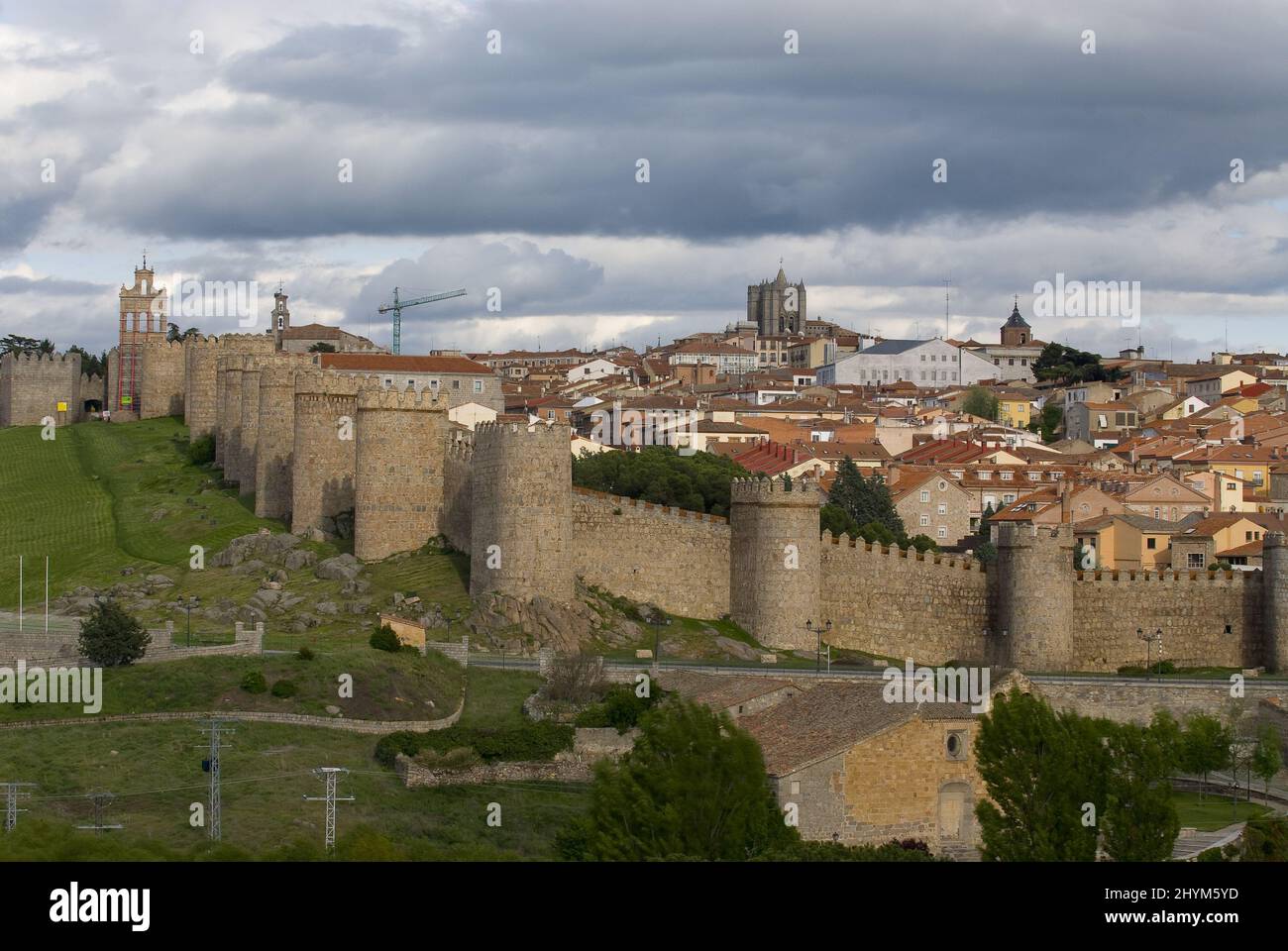 View of Avila with its town walls. Castile and Leon, Spain Stock Photo ...