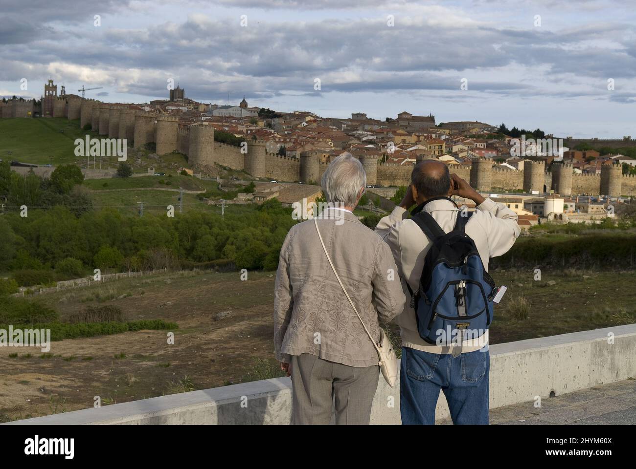 Tourists taking pictures of Avila. Castile and Leon, Spain Stock Photo - Alamy
