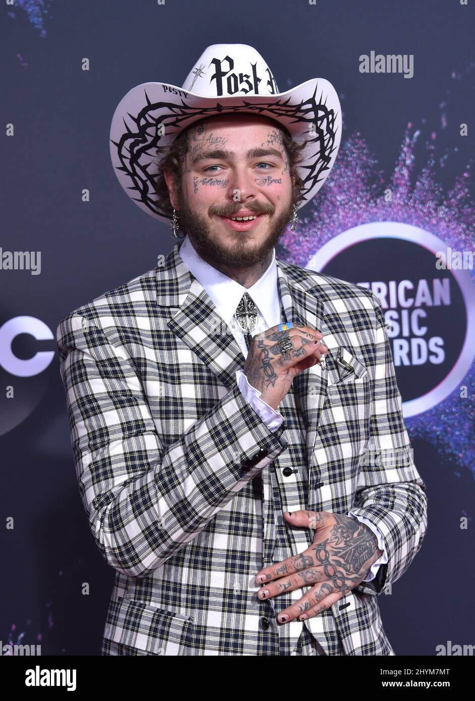 Post Malone attending the 2019 American Music Awards held at the ...