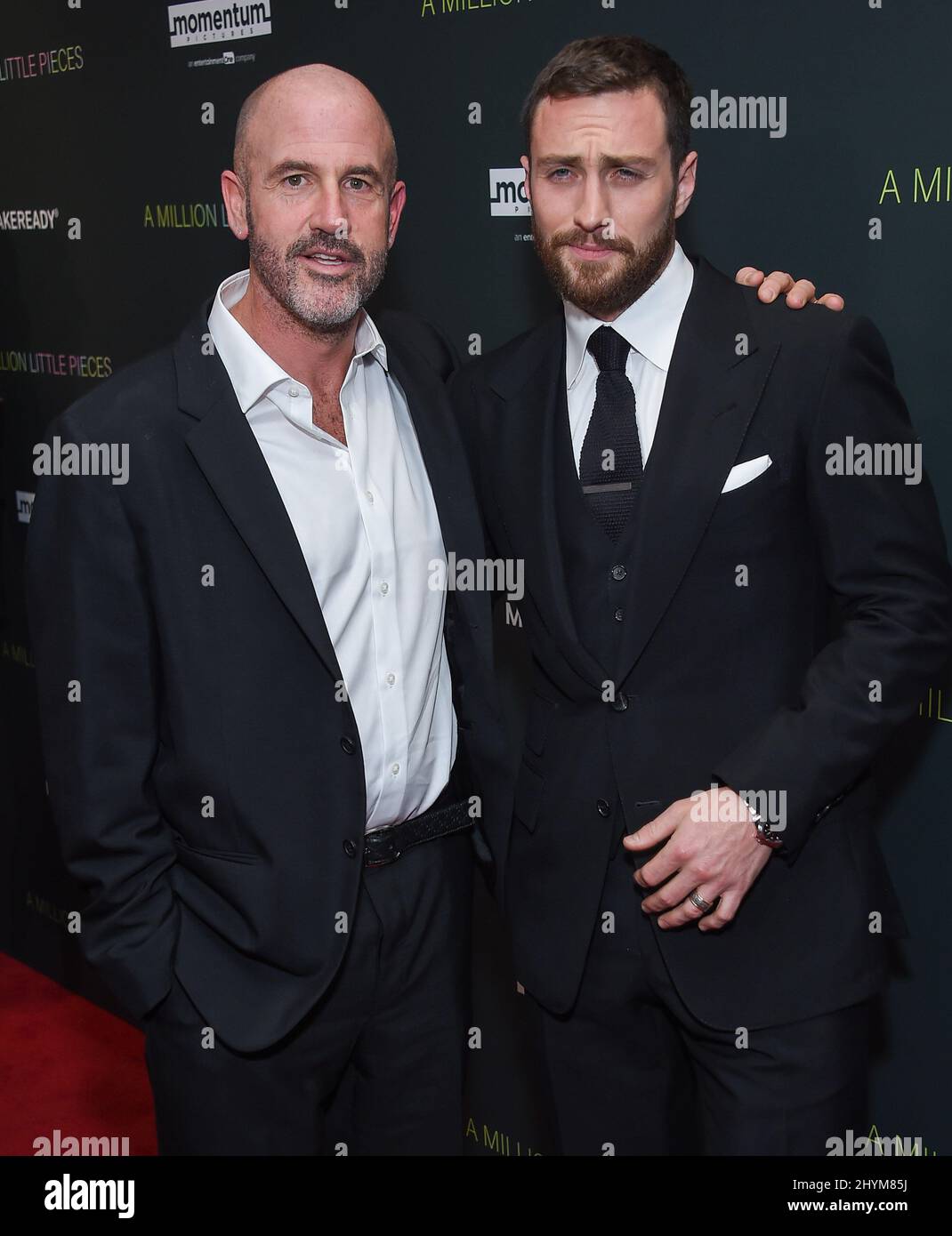 James Frey and Aaron Taylor-Johnson attending a special screening of A ...