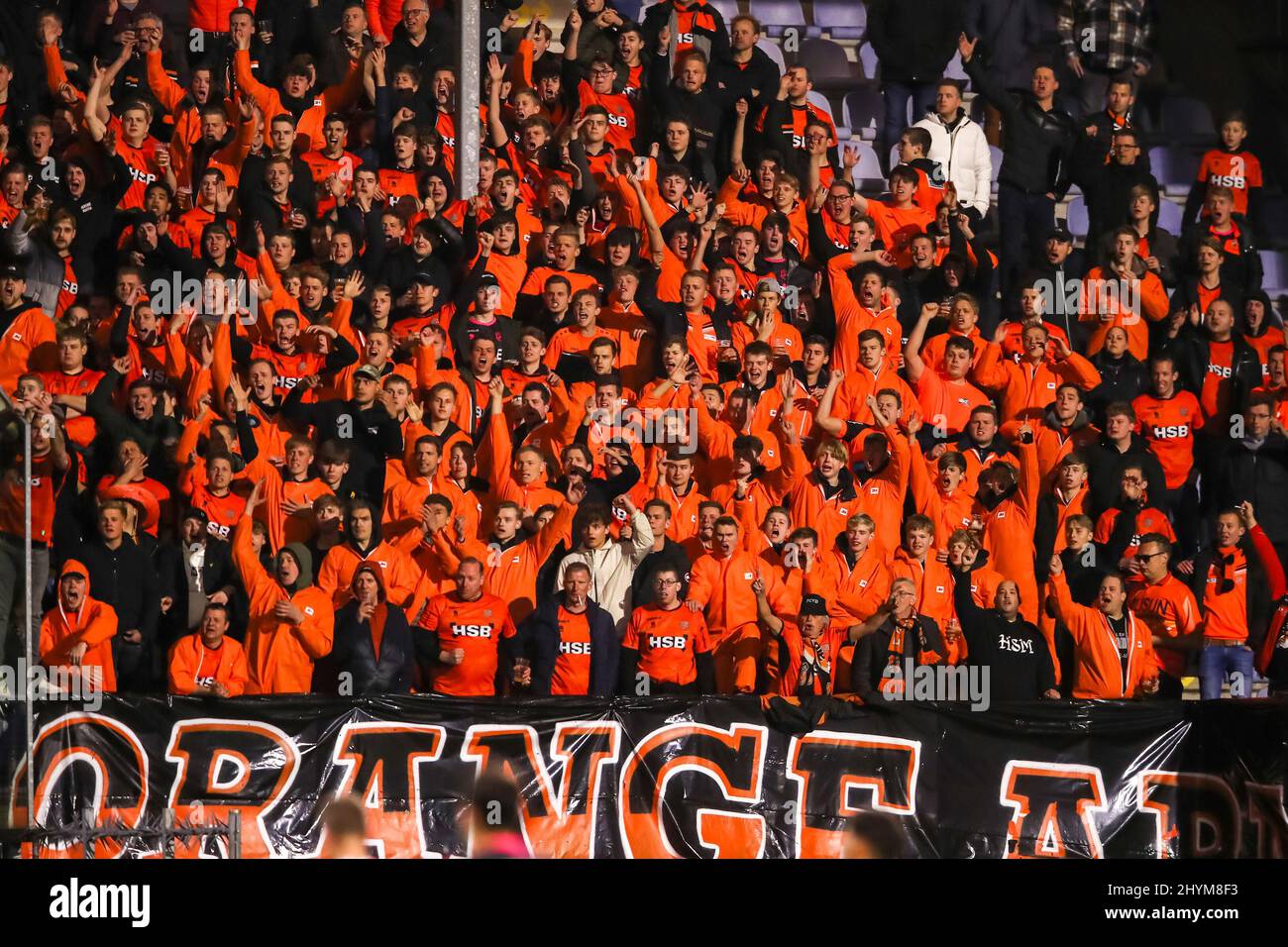 EMMEN, NETHERLANDS - MARCH 14: Supporters of FC Volendam during the ...