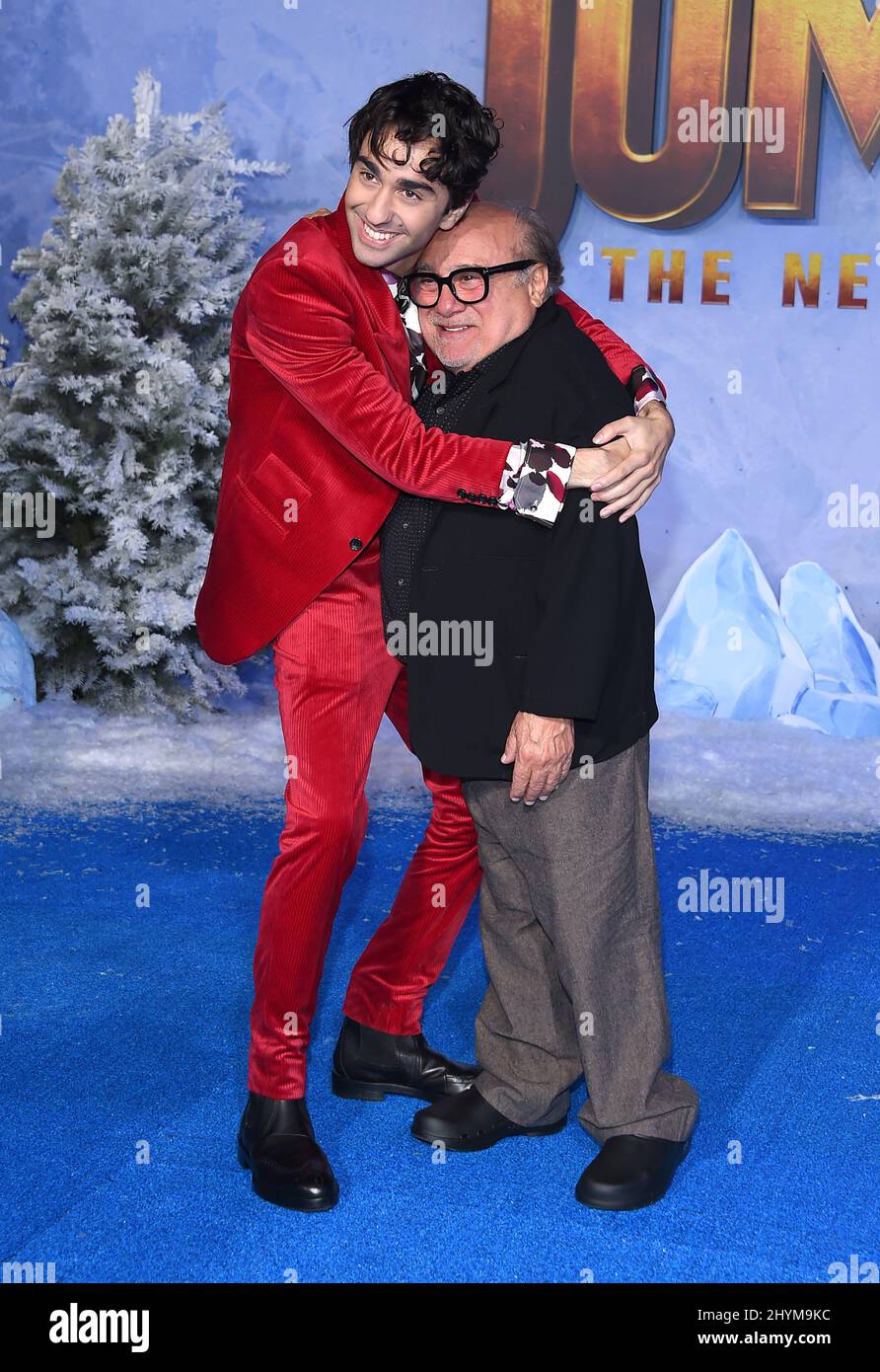 Alex Wolff and Danny DeVito at the world premiere of "Jumanji: The Next ...