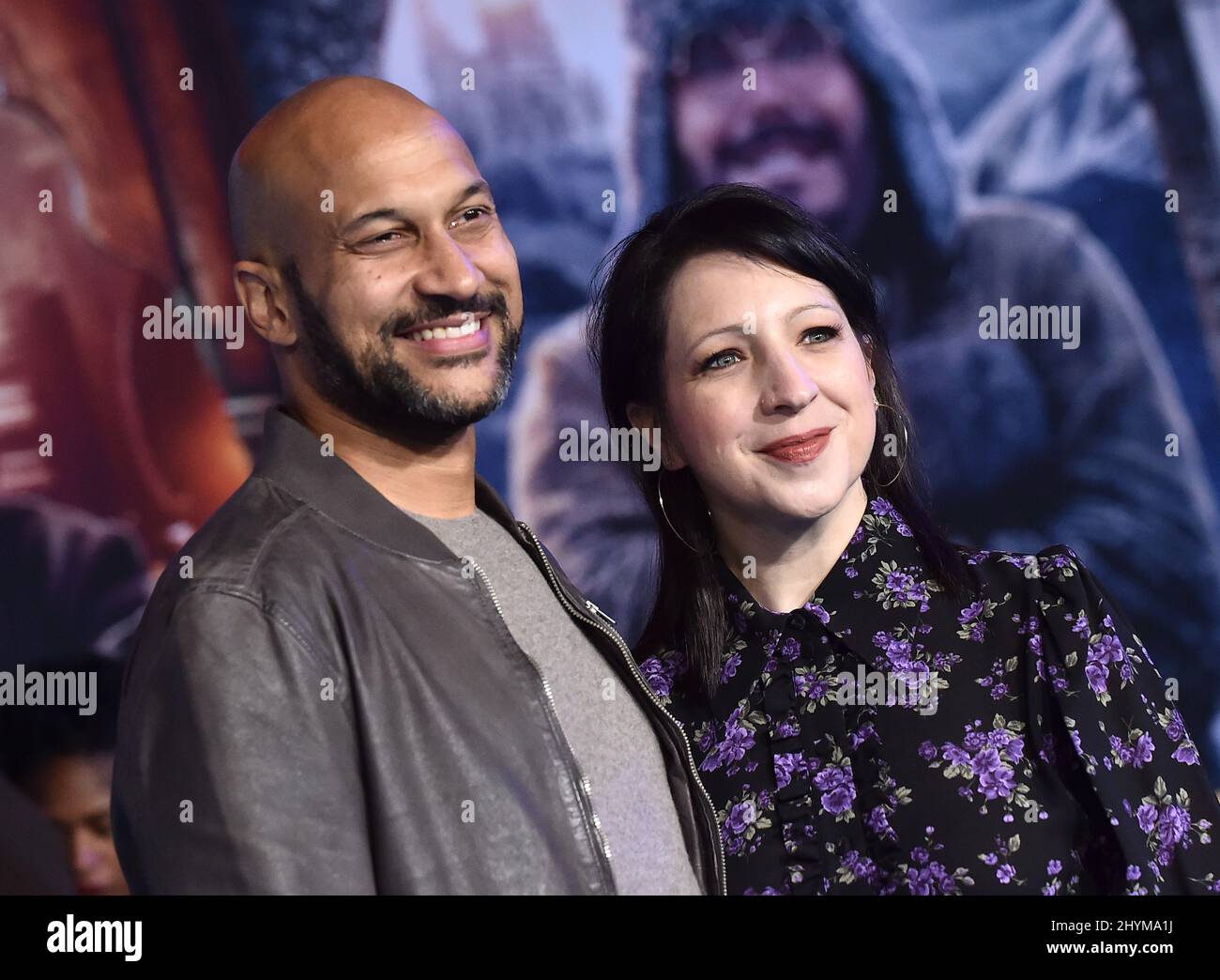 Keegan Michael Key and Elisa Pugliese at the world premiere of "Jumanji ...