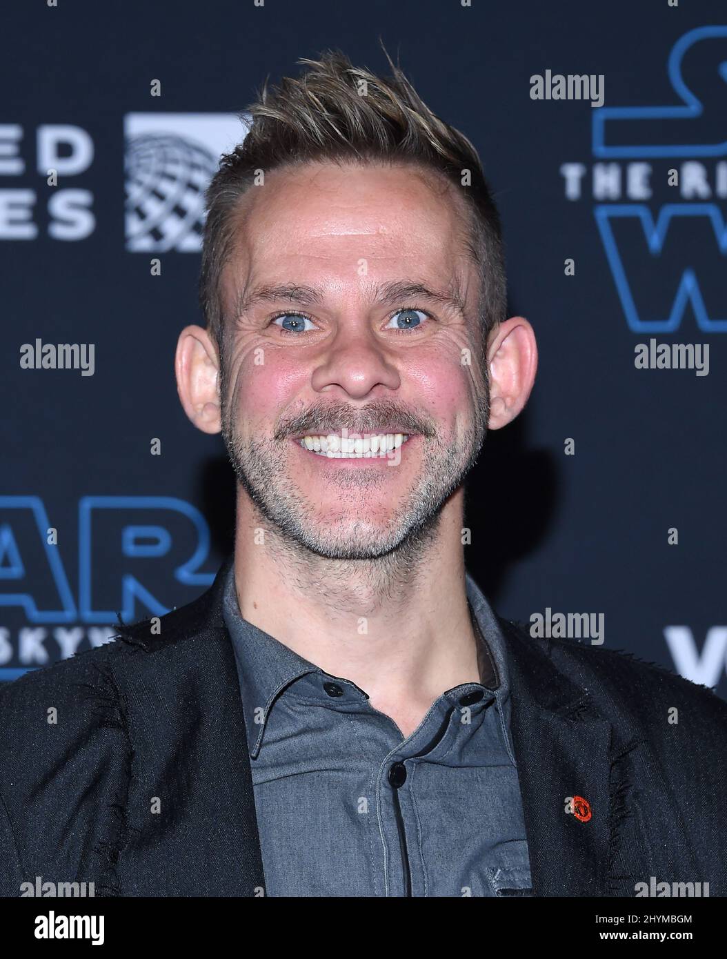 Dominic Monaghan attending the World Premiere of Star Wars: The Rise of ...
