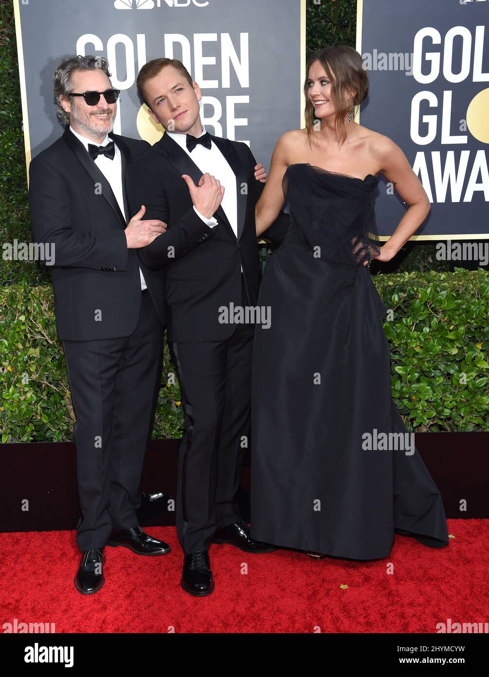Joaquin Phoenix, Taron Eggerton and Emily Robinson at the 77th Golden ...