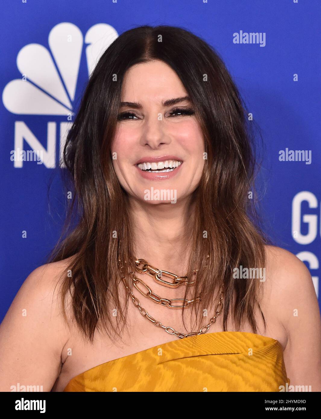 Sandra Bullock in the press room at the 2020 Golden Globe Awards at ...