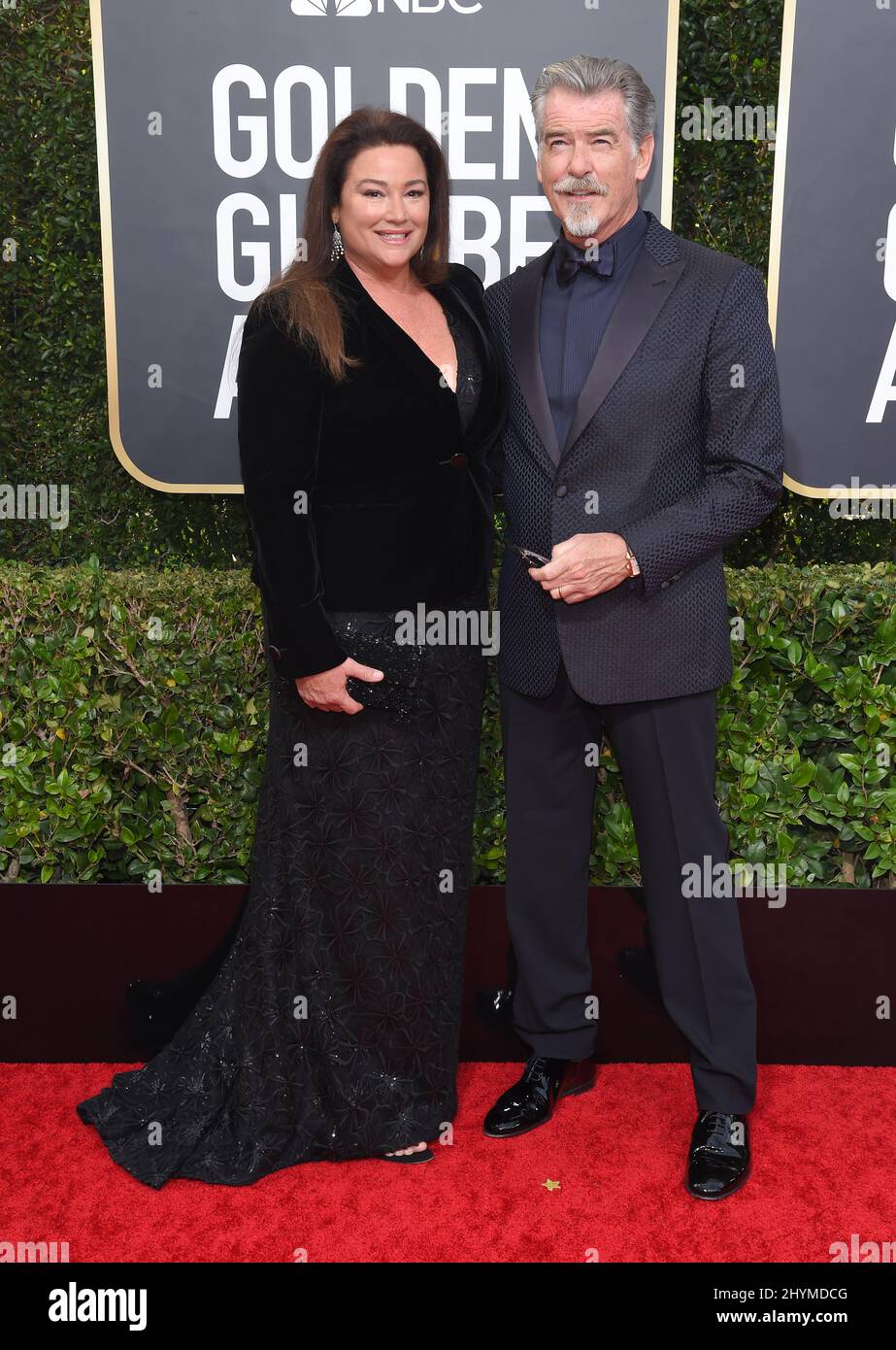 Keely Shaye Smith and Pierce Brosnan at the 77th Golden Globe Awards ...