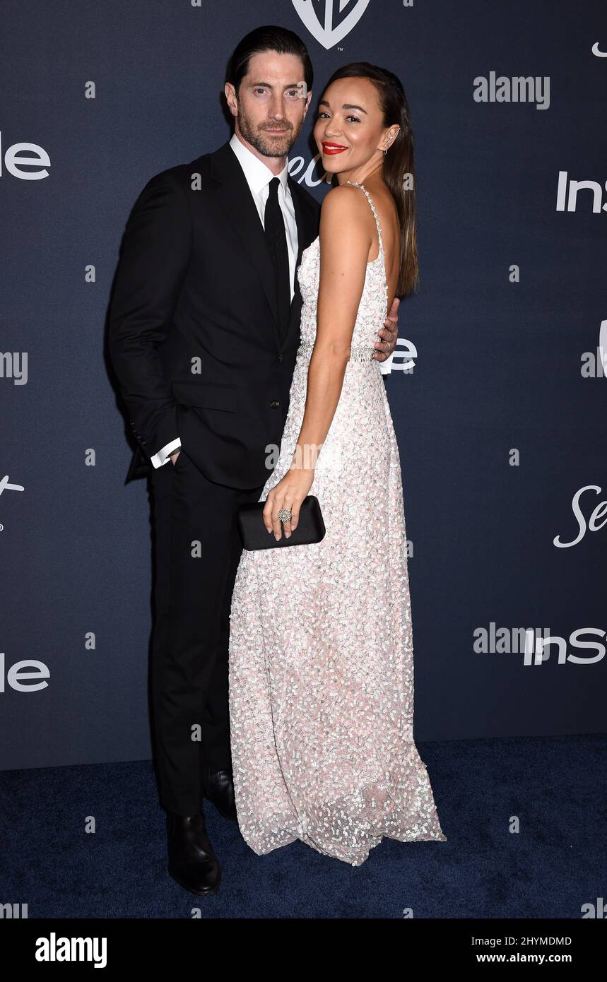 Ashley Madekwe and Iddo Goldberg at the Instyle and Warner Bros Golden ...