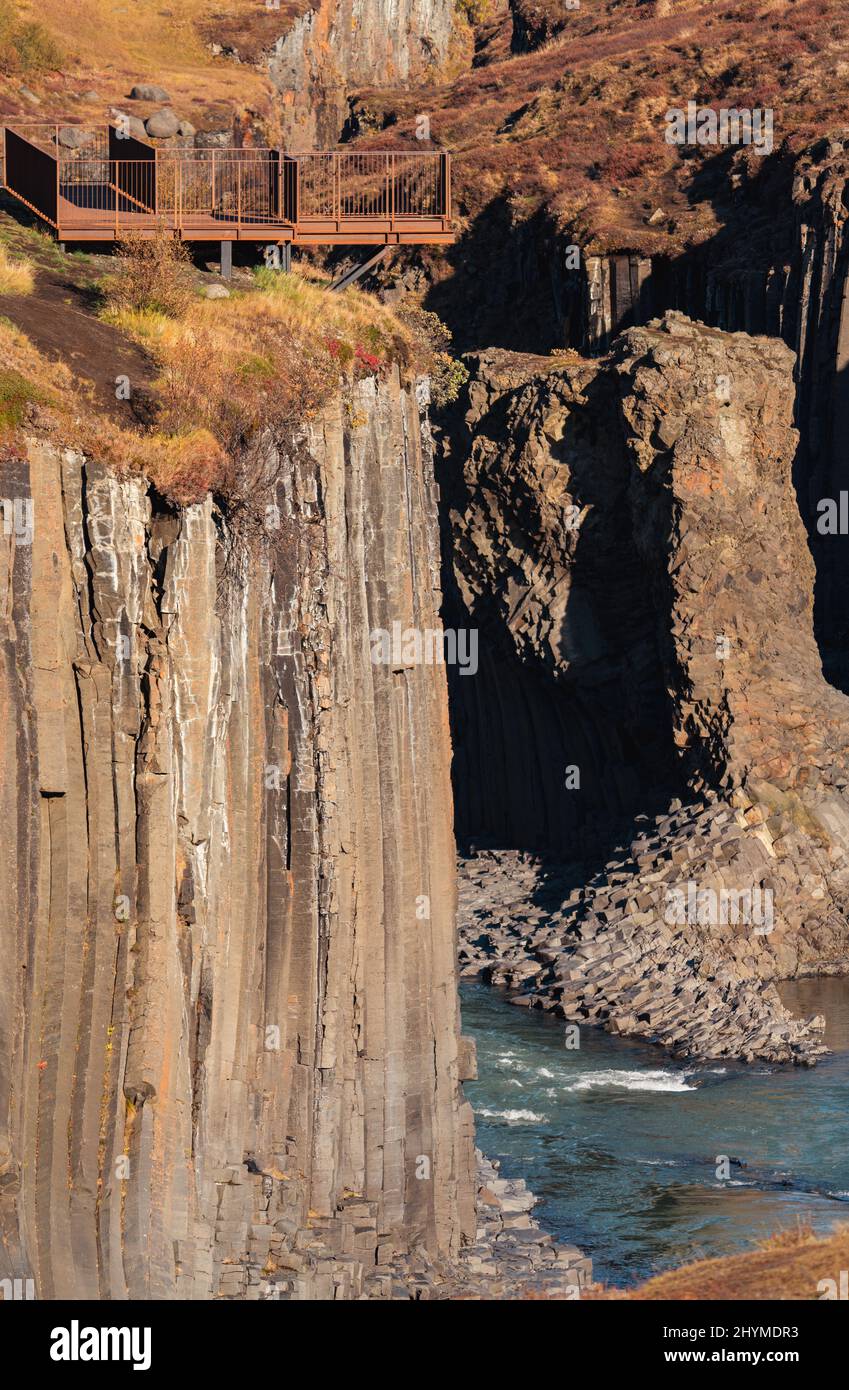 Spectacular basaltic columns and viewpoint on top Stock Photo - Alamy