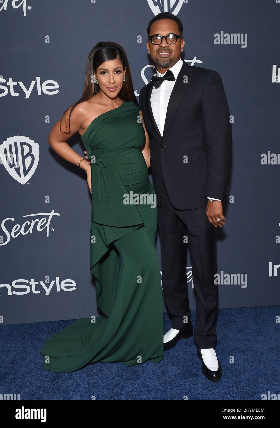 Mike Epps and Kyra Robinson at the Instyle and Warner Bros Golden ...