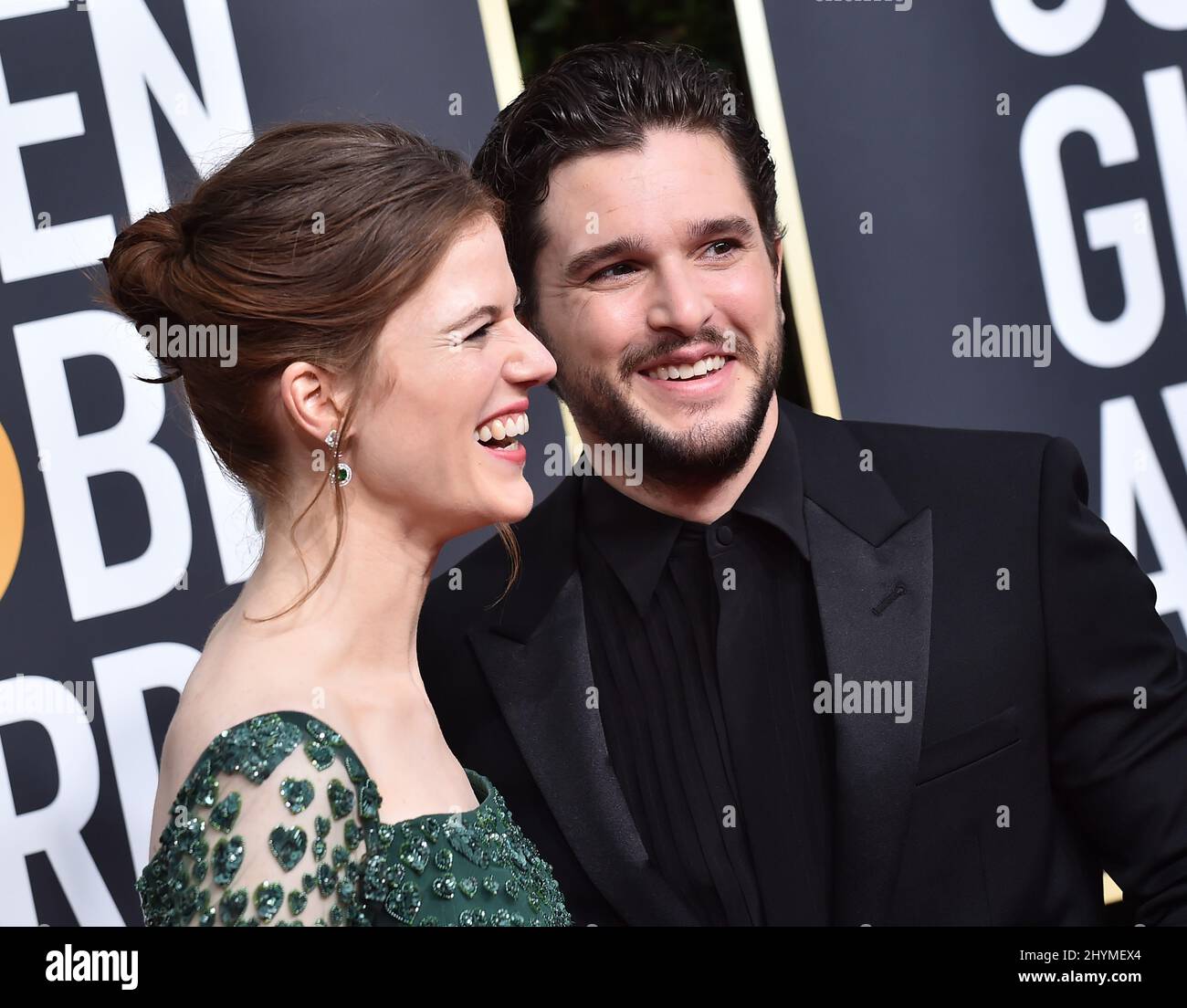 Rose Leslie and Kit Harington at the 77th Golden Globe Awards held at ...