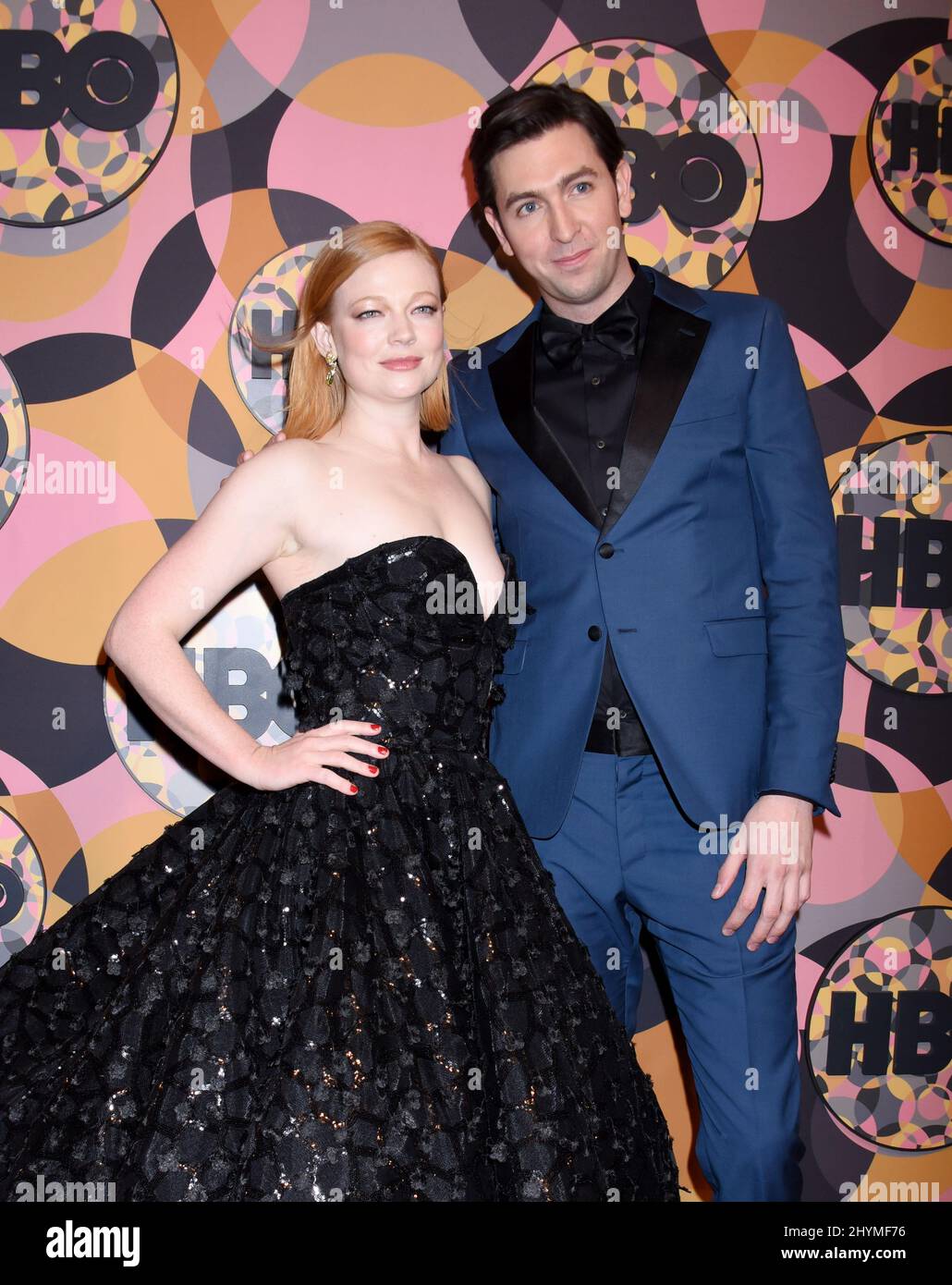 Sarah Snook and Nicholas Braun at HBO's Golden Globes Afterparty held ...